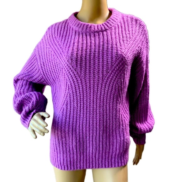 a new day | Sweaters | A New Day Purple Chunky Knit Cottage Core Long ...